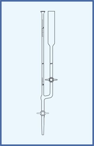 Microburettes according to Bang with straight stopcock, PTFE key, with ...