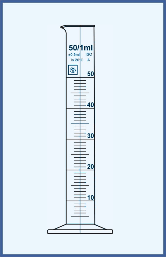 Graduated Cylinder Drawing Measuring Cylinder 250 Cc.
