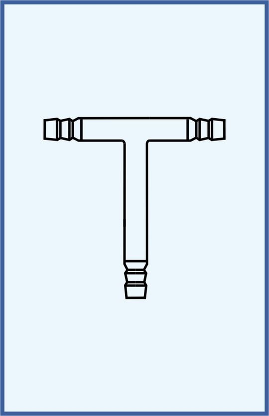 Connecting tube, T - shape with hose connections - TECHNOSKLO, Ltd ...