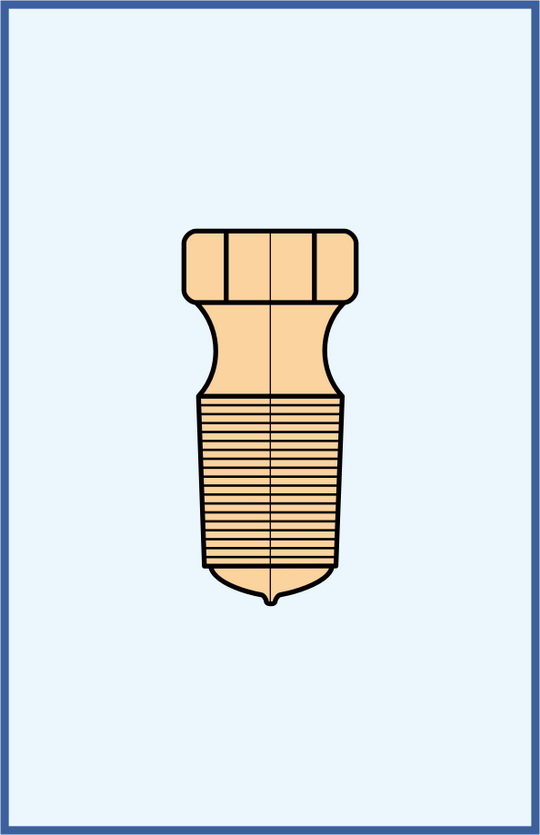 Hollow glass stoppers - with hexagonal grip, with tip - amber color ...